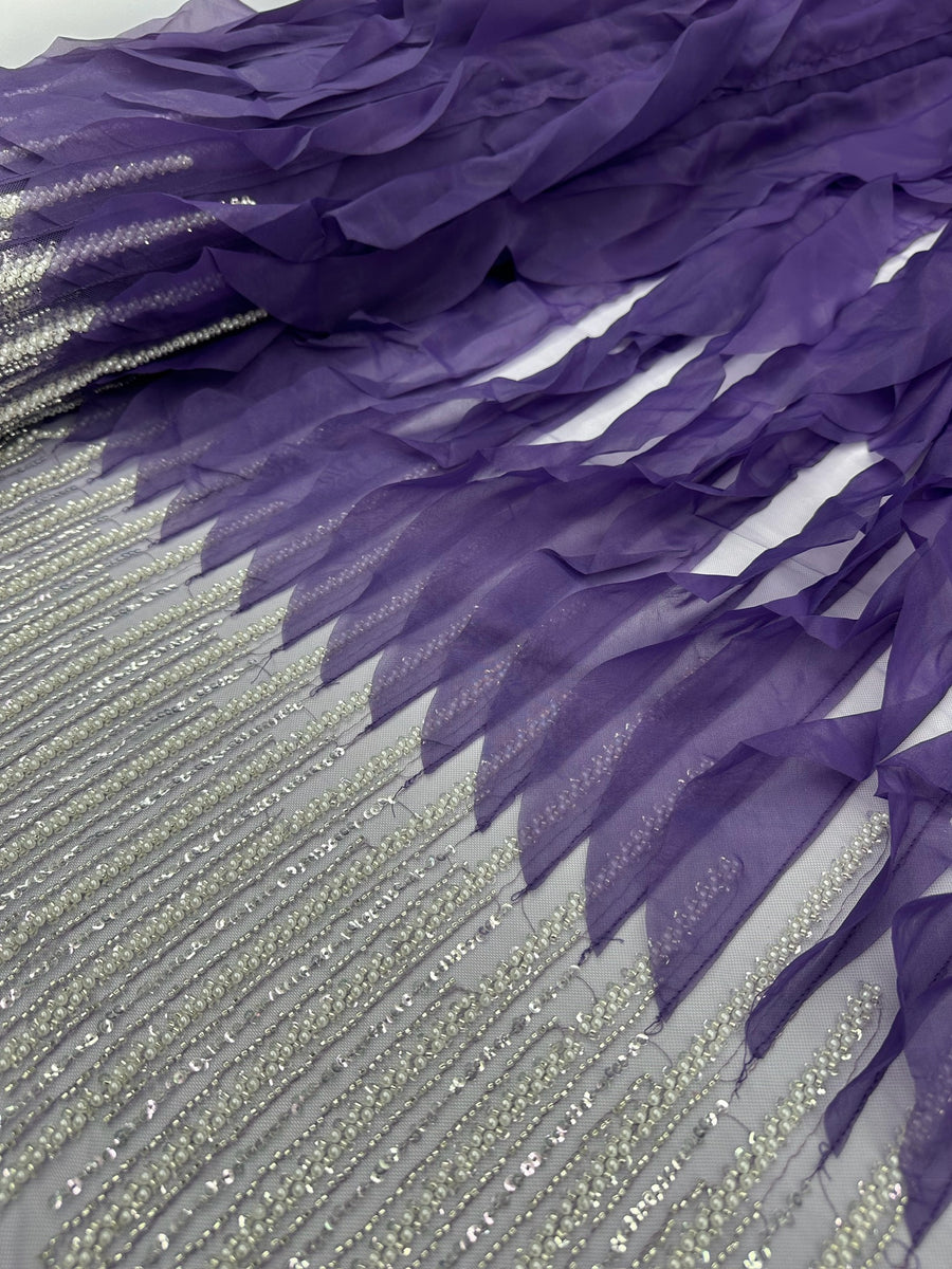 Beaded Frill - Purple – Moosas Fabrics