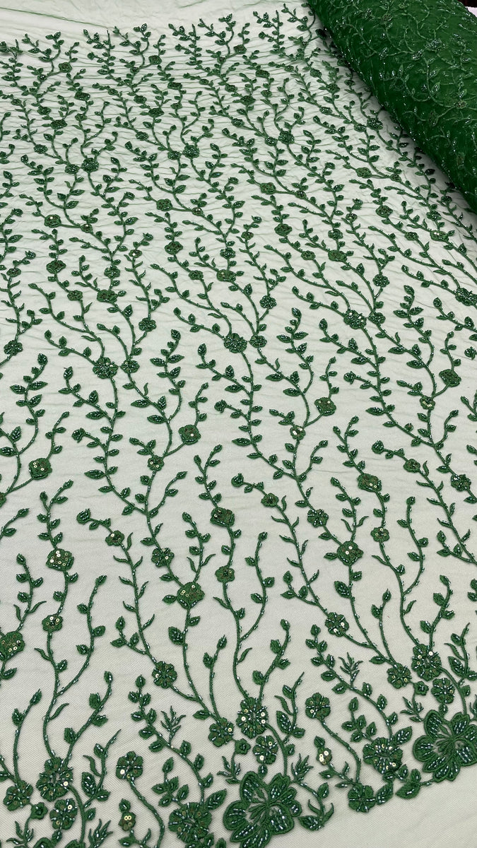 Vintage Lace - Forest Green – Moosas Fabrics